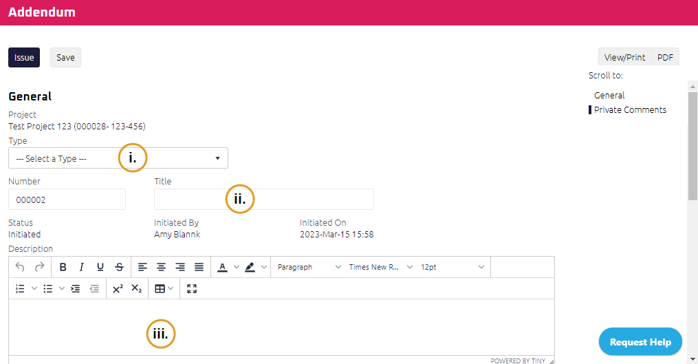 How do I issue an Addendum? | Onware Help Center