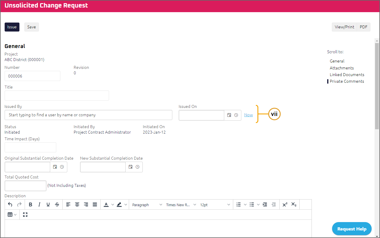How do I issue an Unsolicited Change Request (UCR)? | Onware Help Center