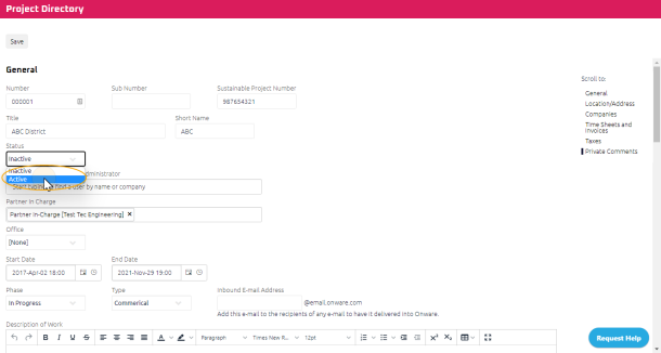 How do I activate a project? | Onware Help Center