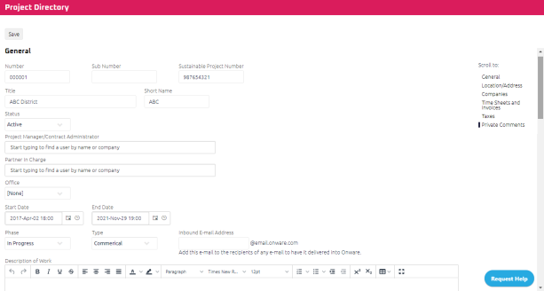 How do I edit the details of an existing project? | Onware Help Center
