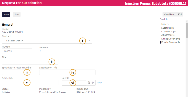 How do I create and issue a revised Request for Substitution (RFS ...
